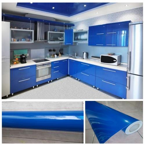 Jual Sticker Wallpaper Stiker Furnitur Lemari Meja Warna biru Wall ...