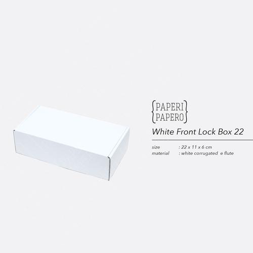 Jual White Front Lock Box 22 x 11 x 6 cm - Kotak Kardus Packaging ...