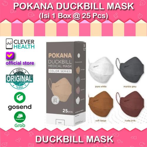 Jual Pokana Duckbill 4ply Earloop Medical Face Mask Adult Box 25s ...