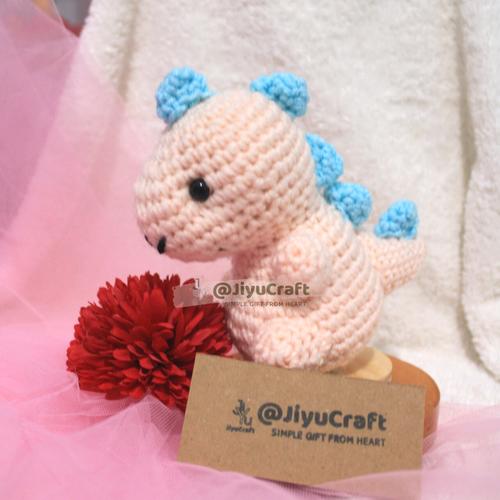 Jual Boneka Rajutan dinosaurus T Rex Pink / Amigurumi handmade ...