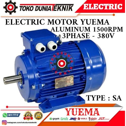 Jual ELEKTRIK MOTOR YUEMA SA 3 PHASE 0,75KW/ 1HP/ 1500RPM/ B3 - Jakarta ...