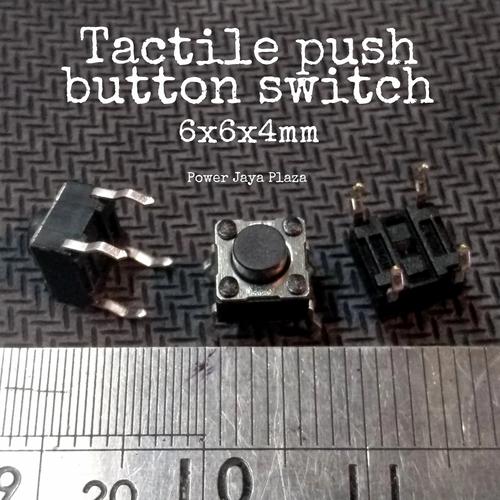 Jual Mini push on switch tactile push button switch 4 pin merk HOKO ...