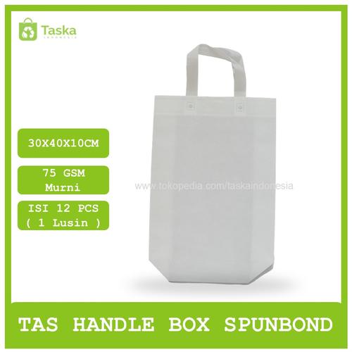 Jual Goodie Bag Spunbond Box 30x40x10 Putih Lusin / Tas Spunbond Polos ...