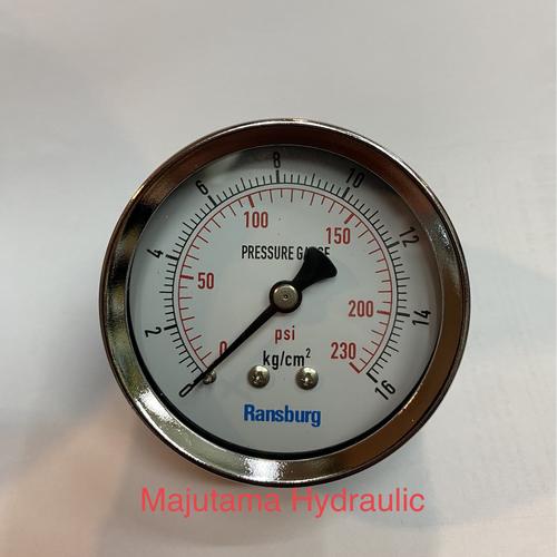 Jual Manometer //Pressure gauge 2 inch 16 bar(kg/cm2)black steel ...