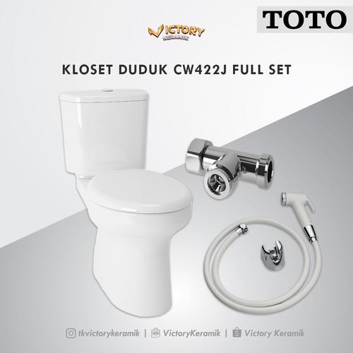 Jual KLOSET DUDUK TOTO CW 422 J PUTIH FULL SET ( THX 20 WHITE + T-DRAT ...