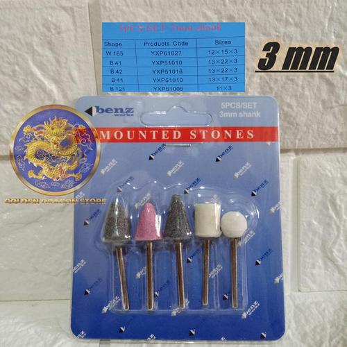 Jual Batu Osco 5 Pcs / Mounted Stone set 5 Pcs / Batu Gerinda Tangkai ...