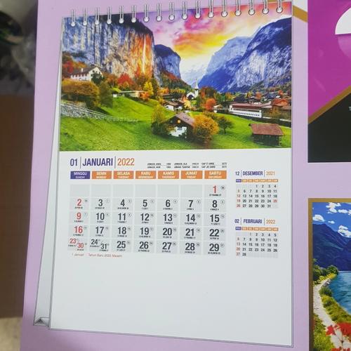 Jual kalender calender calendar meja portrait potrait 2022 spiral ...