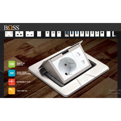 Jual FLOOR OUTLET BOSS BFO426/16S CAT6 STOP KONTAK + DATA CAT6 POP UP ...