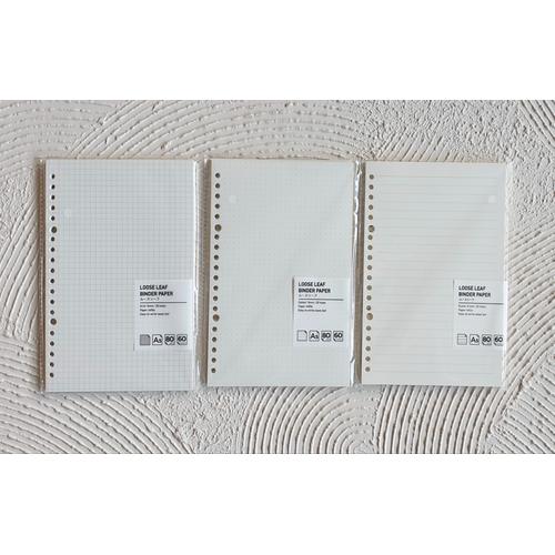 Jual Loose Leaf Binder Paper A5 Grid Dotted Ruled - Kertas Loose Leaf ...