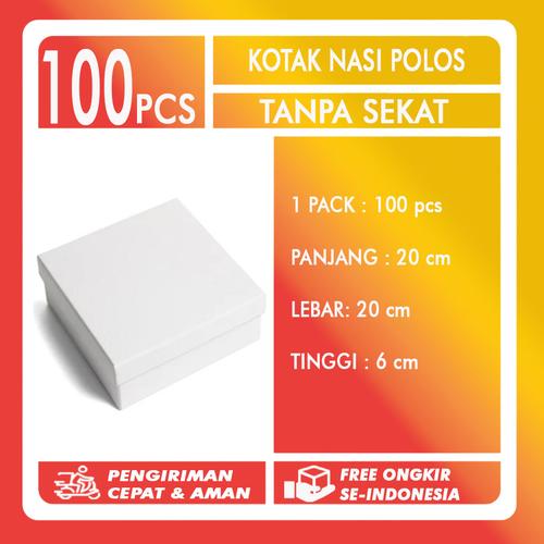 Jual Kotak Box nasi / kertas karton makanan tebal POLOS 100 PCS - Kota ...