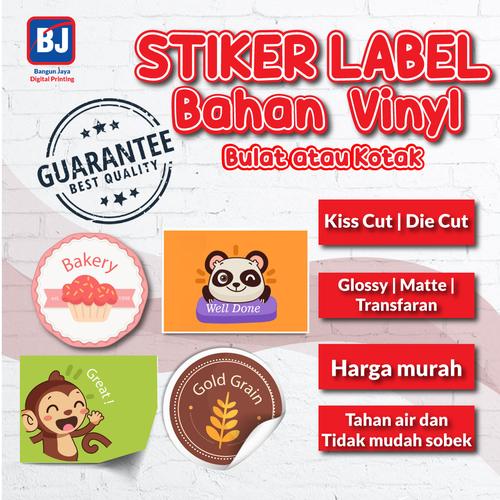 Jual CETAK STIKER VINYL ANTI AIR / LABEL BULAT LABEL NAMA LABEL MAKANAN ...