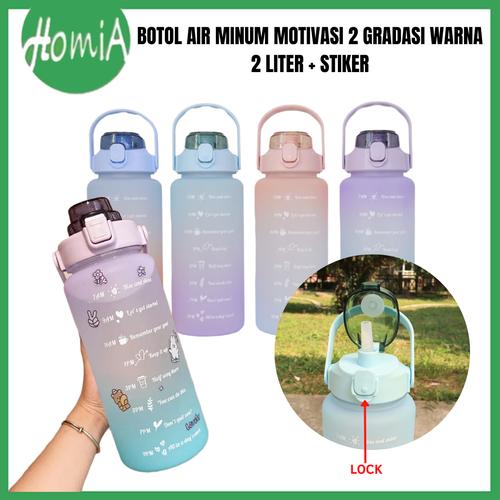 Jual Botol Air Minum Motivasi Viral 2 Gradasi Warna 2 Liter Penanda ...