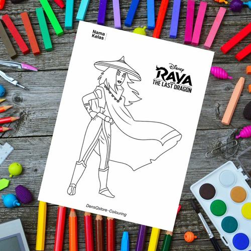 Jual Kertas Gambar Mewarnai/Colouring Anak-Anak - Tema Disney's Raya ...