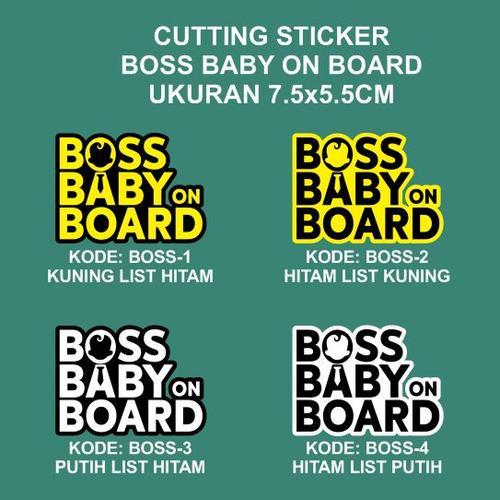 Promo Cutting Sticker BOSS BABY ON BOARD 75x55mm HARGA SATUAN - BOSS-1 ...