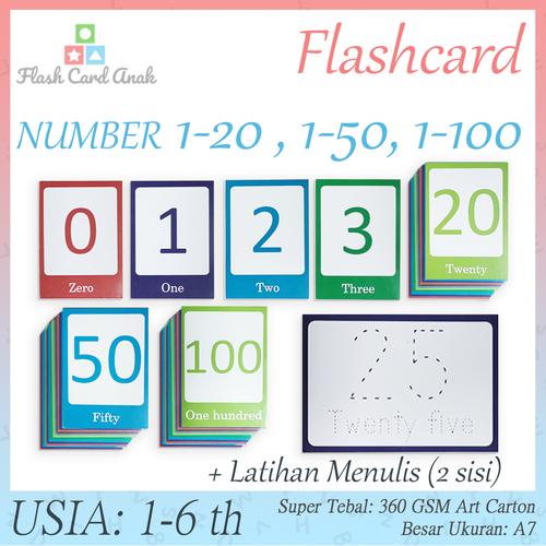 Jual Flash Card Anak NUMBER ANGKA 1-20 1-50 1-100 0-20 0-50 0-100 ...