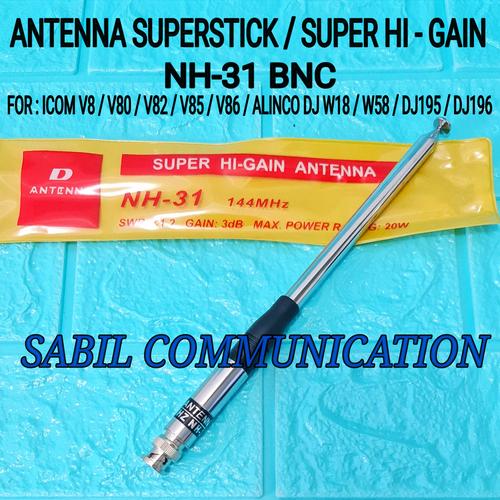 Jual ANTENA SUPERSTICK HT ICOM V80 V86 V85 ALINCO DJ196 195 NH31 BNC TARIK - Jakarta Utara ...