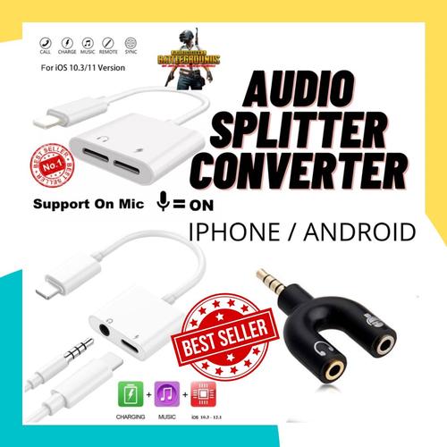 Jual Audio Splitter Lightning Jack Mic Sambungan Converter Iphone ...