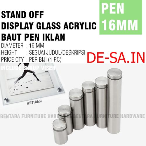 Jual Board Sign Stand-off (Pen Baut Kaca/Akrilik) Stainless Steel ...