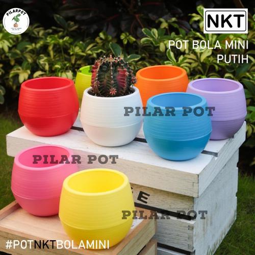 Jual pot bunga mini motif bola warna warni 9cm (fullcolour) - Kuning ...