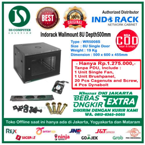 Jual WR5008S Indorack Wallmount 8U Depth 500mm, Single Door - Tanpa PDU ...