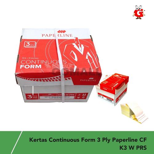Jual Kertas CF K3 PRS warna / Continuous Form Paperline 3 ply 9,5 x 11 ...