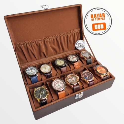 Jual Tempat Jam Tangan isi 10 JUMBO Pake KUNCI l Box Jam Tangan l Kotak ...