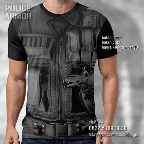Jual KAOS POLISI | Kaos 3D Rompi Bulletproof | POLICE ARMOR | Kaos ...