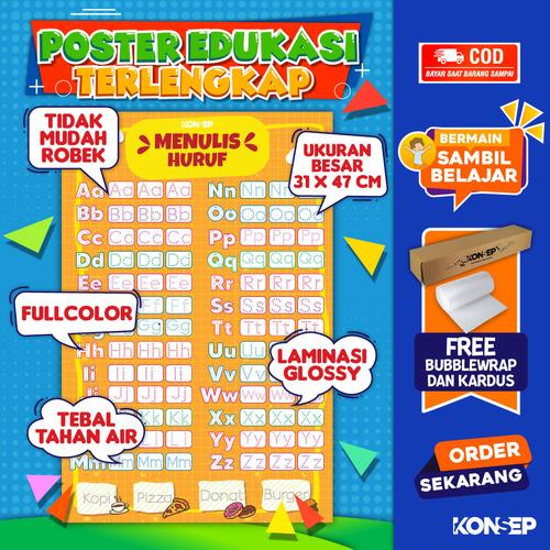 Jual Konsep Poster Edukasi Pendidikan Anak Belajar Menulis Huruf Paud ...