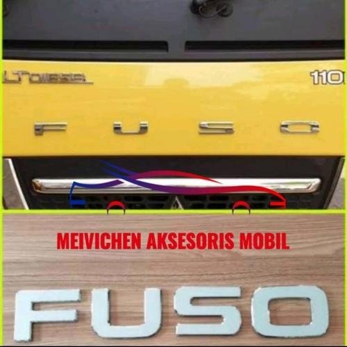 Jual Emblem Kap Mesin Mitsubishi FUSO / Emblem Tulisan Fuso Chrome ...