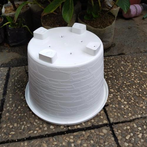 Jual pot bunga 30 bata , pot 30 warna putih, terracota,pot motif tebal ...