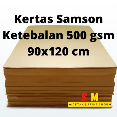 Jual Kertas Samson Cokelat 500 gsm / gram 90 x 120 Kertas Untuk Packing ...