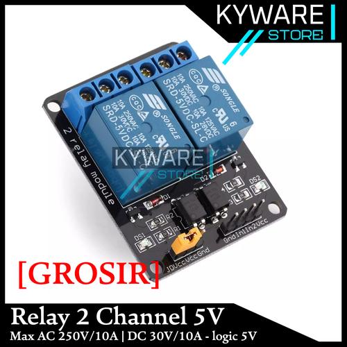 Jual Relay 2 Channel 5V Output 250V AC 30V DC 10A Optocoupler Module ...