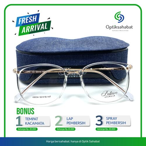 Jual FRAME KACAMATA BELIEVE EYEWERE ORIGINAL K8034 BISA CUSTOM LENSA ...