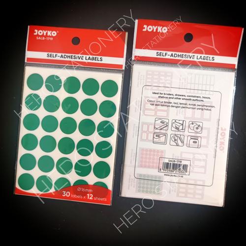 Jual Joyko sticker label self adhesive labels bulat polkadot SALB warna ...