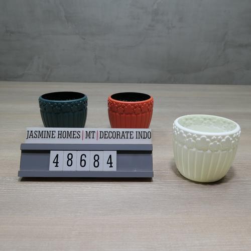 Jual Pot Bunga Vase Plastik Minimalis Bulat Bintang 48684 - Biru Gelap ...