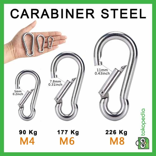 Jual Karabiner Besi Baja 4cm Carabiner Steel Snap Hook - 5CM Quicklink ...