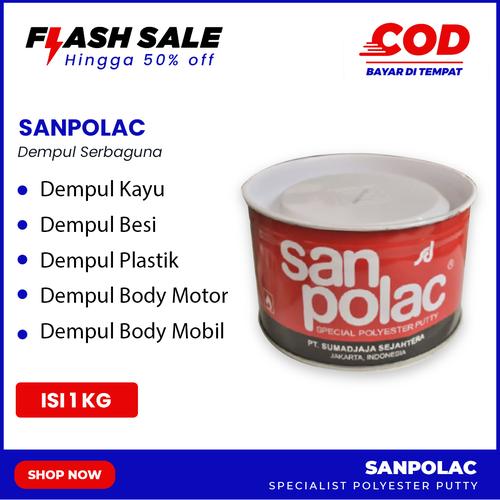 Jual Dempul Besi Kayu Plastik Logam Sanpolac Sanpolak 1 kg Motor Mobil ...