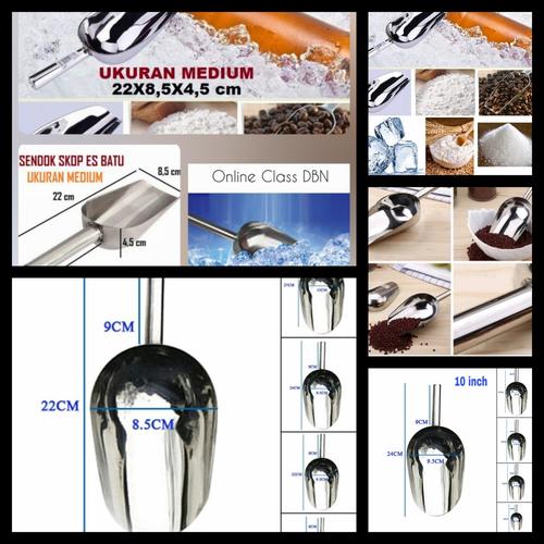Jual Sendok Scop Es Batu Stainless Steel - Kecil 19 x 6 - Kota Bekasi ...