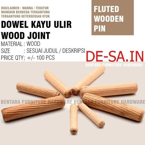 Jual (10 x 50 MM) Dowel Kayu Ulir - Flute Pin Stick Wood Pasak Paku ...