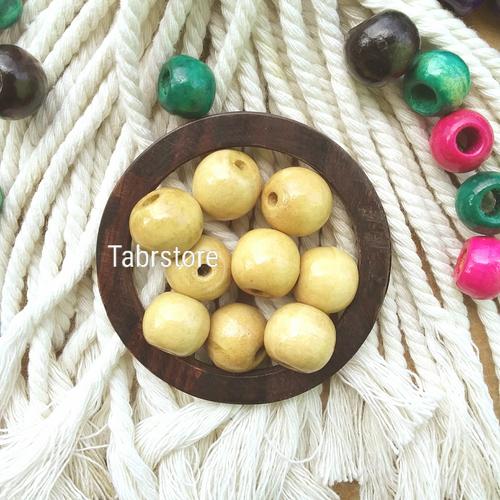 Jual Manik Kayu warna ukuran 2cm, 2,5cm, 3cm | Wooden Beads | Manik ...