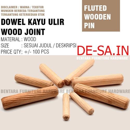 Jual (8 x 40 MM) Dowel Kayu Ulir - Flute Pin Stick Wood Pasak Paku ...