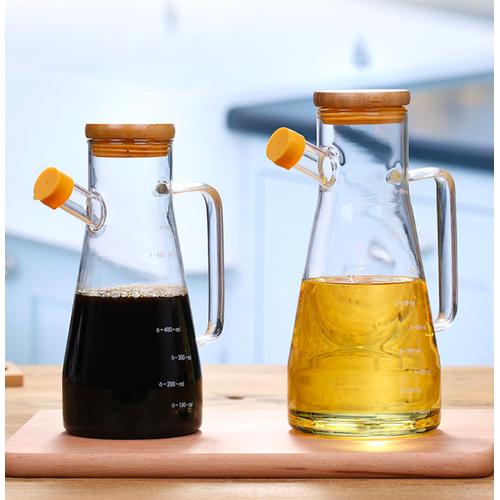 Jual Botol Minyak Oil Pot Kaca dengan tutup kayu dengan skala ukuran ...