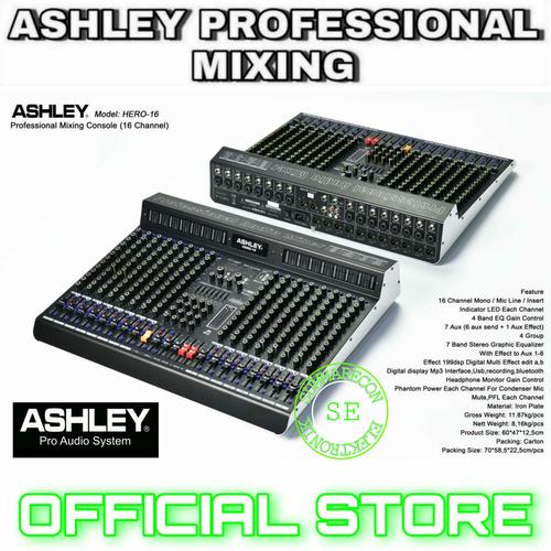 Jual mixer ashley 16 channel original ashley hero 16 usb bluetooth ...