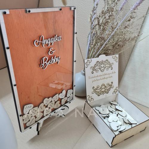 Jual Frame Hati Guest book Heart Wedding Sign Love Acrylic - Kota ...