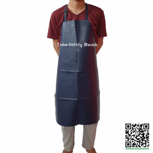 Jual Apron Celemek Putih Hitam Bahan PVC Tebal Tidak Tembus Air 90 cm ...