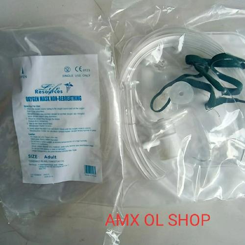 Jual OXYGEN MASK NON-REBRETING /MASKER DEWASA/NRM MEREK RESOURCES - Kab ...