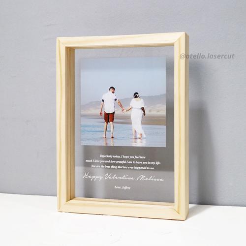 Jual Wooden Floating Frame Photo Words Custom Hadiah Valentine Foto ...