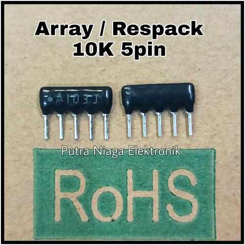 Jual Resistor Array 10K 5pin / Respak R pack 10 K 5 pin marking : 103 ...