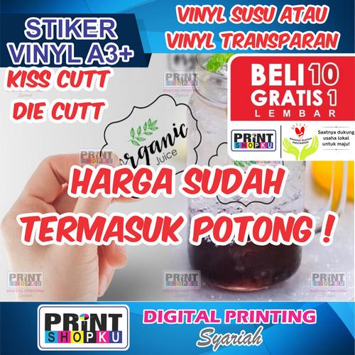 Jual Cetak Stiker VINYL SUSU atau TRANSPARAN A3 - MATTE / DOFF, KISS ...