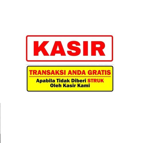 Jual sign stiker kasir / transaksi anda gratis /sticker kasir - KASIR ...